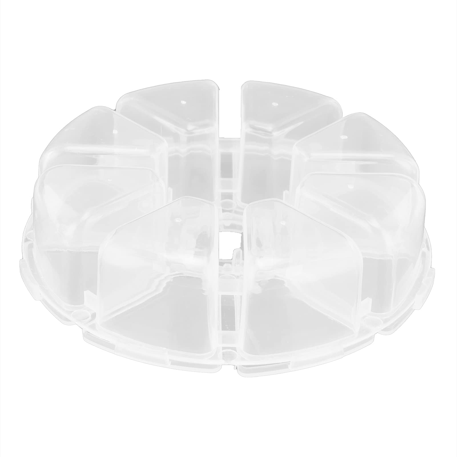 Agatige 8 Grids Storage Jewelry Box, Plastic Material Round Storage Containers Craft Storage for Hand‑Made Loose Beads