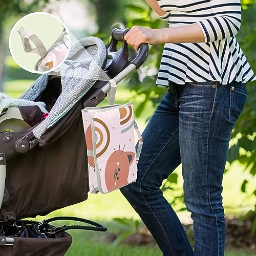 Bulletgxll Cat Cartoon Doodle(2) Portable Diaper Changing Pad Waterproof Changing Pad with Baby Tissue Pocket and Magic Stick for Newborn Baby.