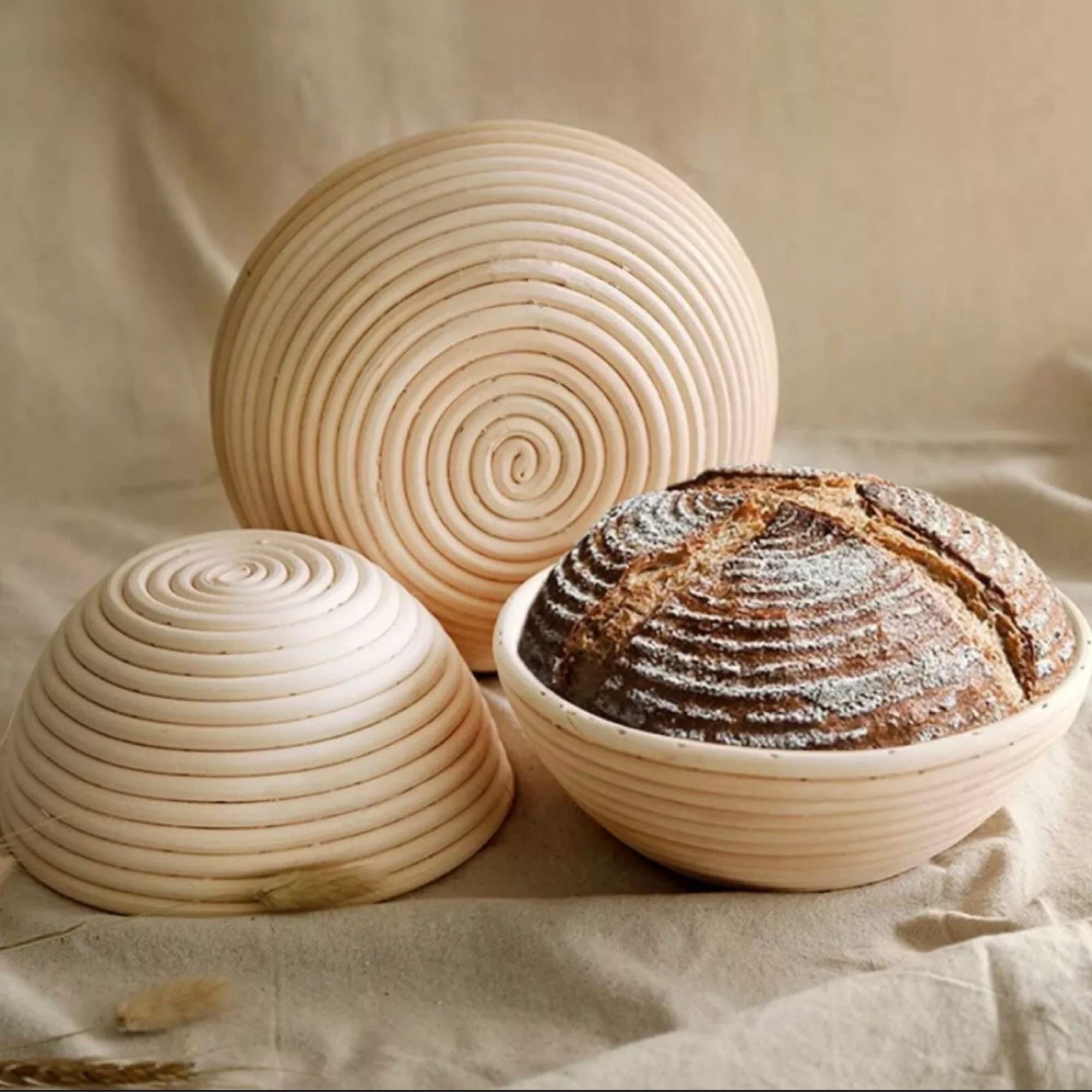 9 Inch Round Bread Banneton Proofing Basket Set of 2 β Bread Baking Kit Sourdough Proofing Basket for Artisanal Bread β Bread Making Tools For Professional & Home Bakers (9 inch round- 2 pack)