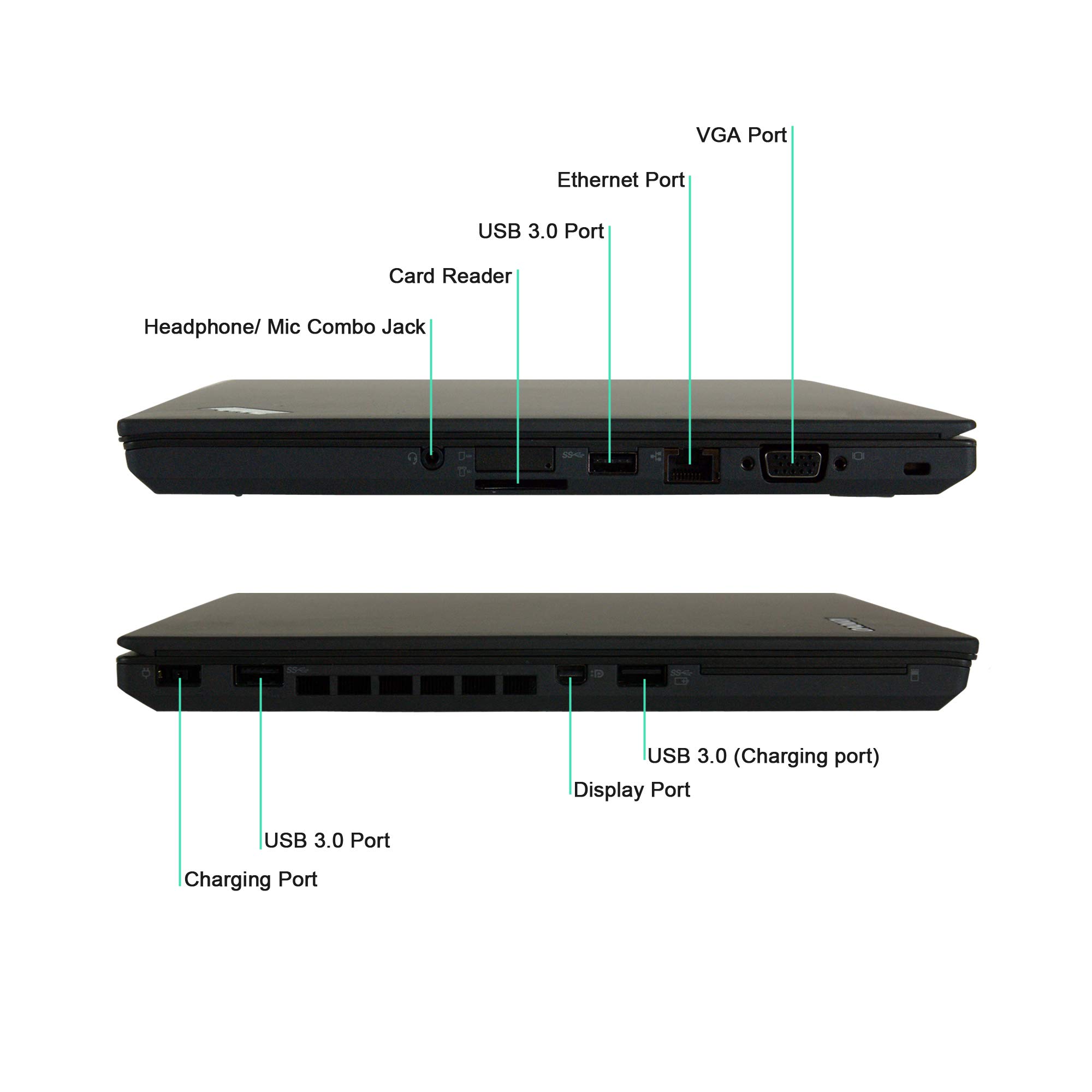 Lenovo ThinkPad T450S 14 HD, Core i5-5300U 2.3GHz, 12GB RAM, 480GB Solid State Drive, Windows 10 Pro 64Bit, CAM, (Renewed)