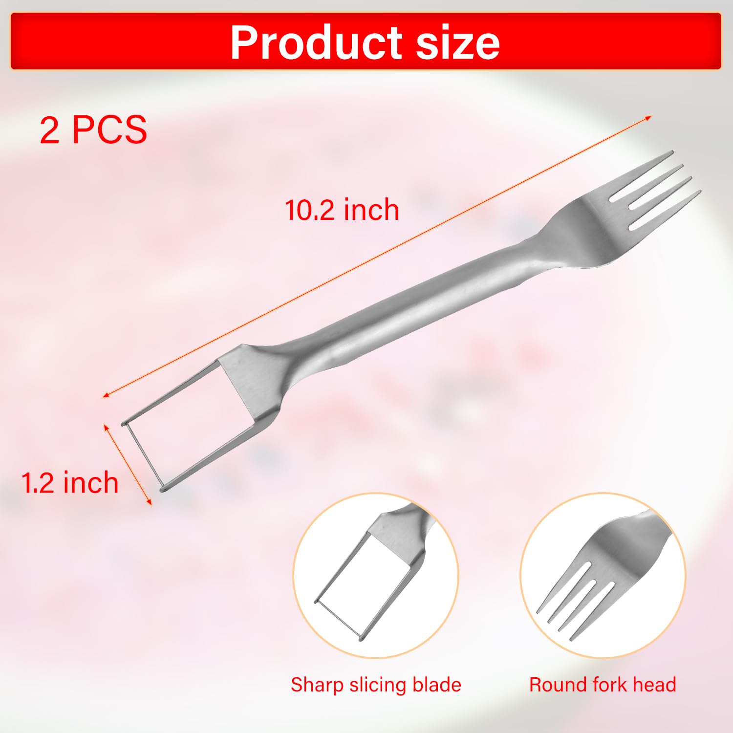 3 Pack Watermelon Cutter Stainless Steel Fruit Cutter, 2-in-1 Watermelon Slicer Kitchen Gadgets Watermelon Cutter Slicer Tool, Quickly Fruit Forks Slicer for Home Party Camping Kitchen Gadget