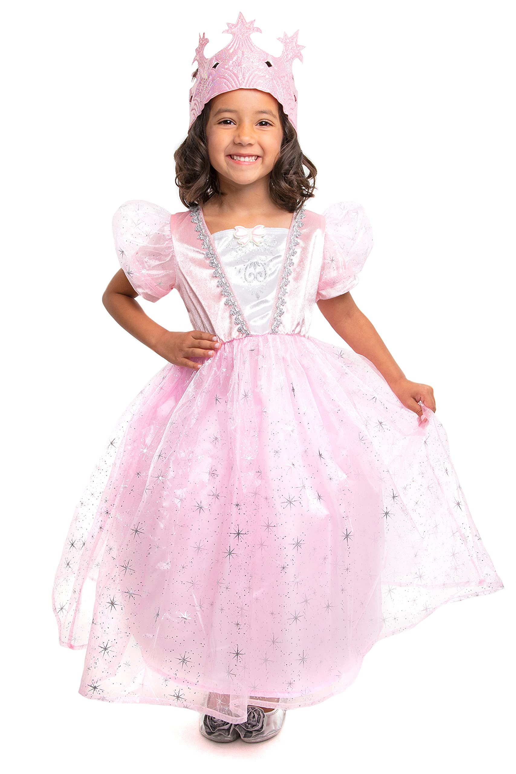 Little Adventures Deluxe Good Witch Dress up Costume (Medium Age 3-5) - Machine Washable Child Pretend Play and Party Dress with No Glitter