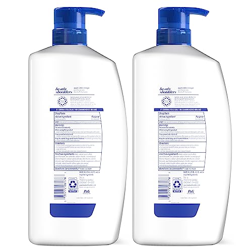Head & Shoulders Dandruff Shampoo To Clarify Scalp Infused with Apple Cider Vinegar, 2 Count, 32.1 fluid ounces