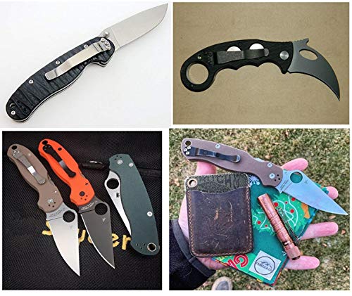 5Afashion 2 pcs Deep Carry Pocket Clips for Folding Knives,Kydex Waist Clip,Folding Knife Back Clips (B)