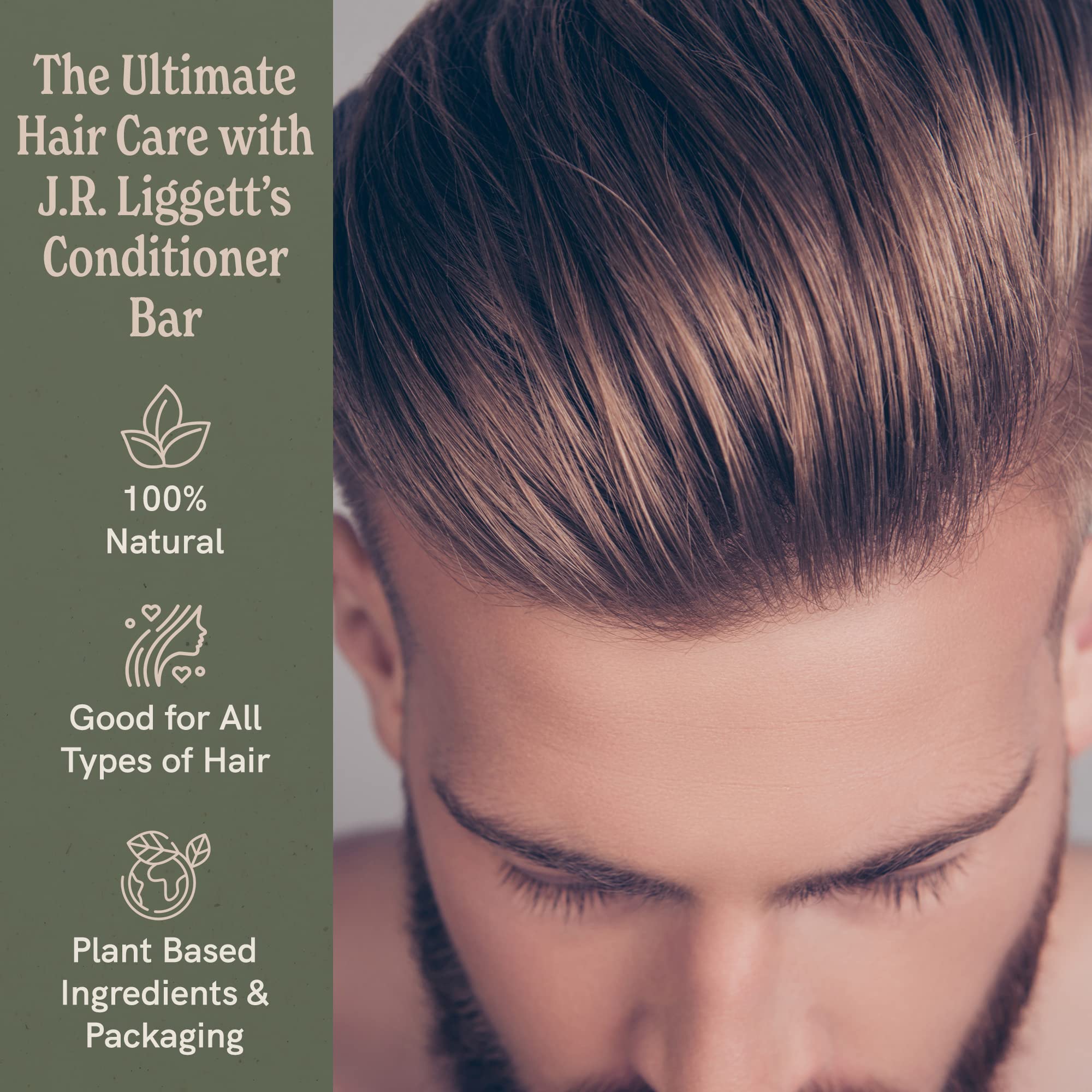 J·R·LIGGETT'S Hair Conditioner Bar - Natural Dry Bar For Natural Curly Hair - Plant Based Ingredients-Zero Waste, Sulfate & Cruelty-Free - Conditioner - 1.75 Ounces
