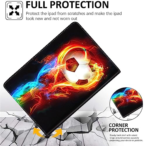 Case for iPad Pro 11 Inch 4th/3rd/2nd/1st Generation 2022/2021/2020/2018, Multi-Angle Smart Stand Cover Auto Sleep/Wake Fit iPad Air 4/5,Color Flame Soccer