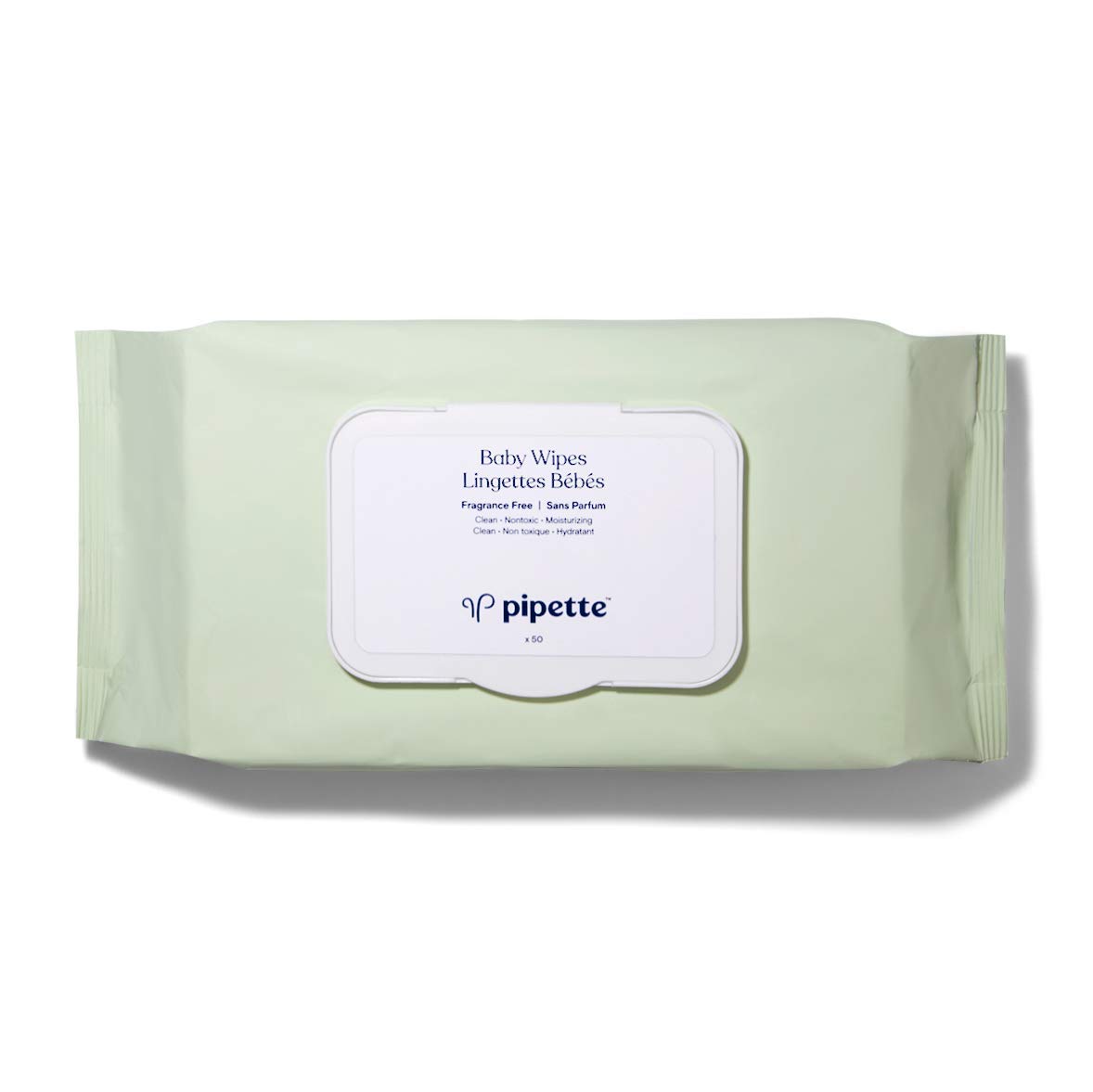 Pipette Baby Wipes with Renewable Plant-Derived Squalane (Fragrance-Free) (50 Count (Pack of 1))