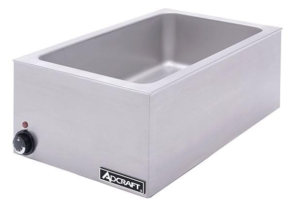 Adcraft Full Size Food Cooker/Warmer, 1500W, in Stainless Steel (FW-1500W/C)