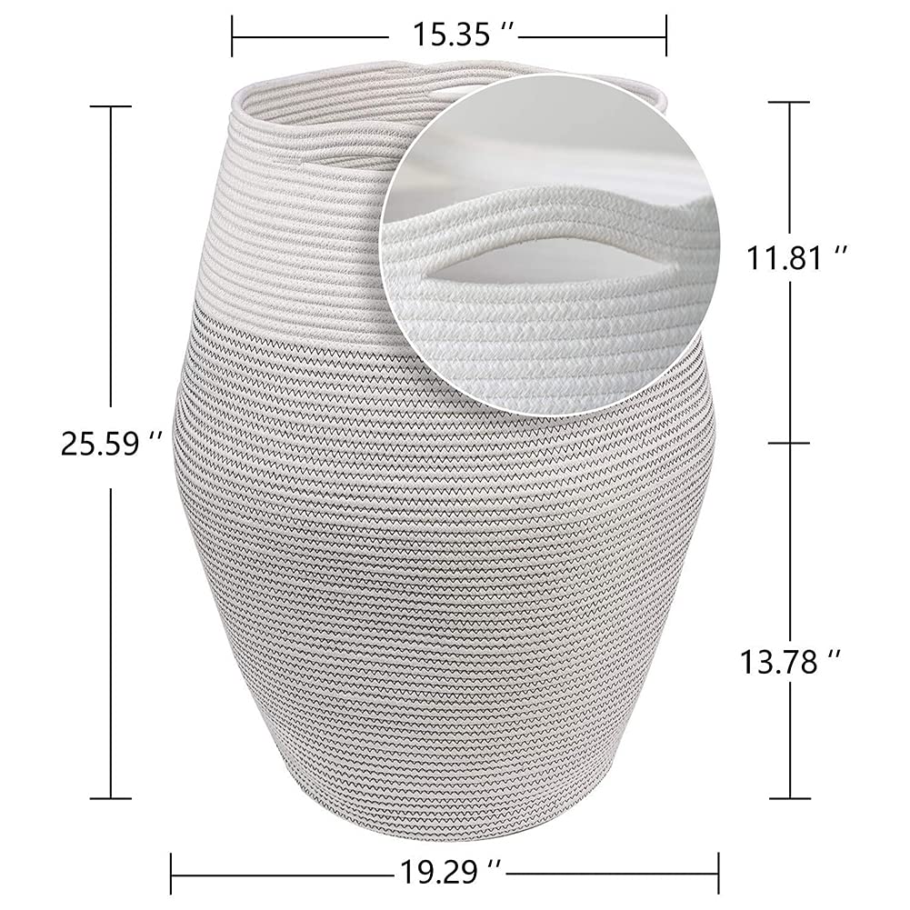 ROPECUBE 145L laundry basket with Lid, Large Foldable Laundry Hamper for laundry with net bag,Clothes Basket Organizer with 2 storage bag for Bedroom and Bathroom (White 俺的 Gray)