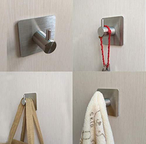 Adhesive Hooks,Wall Hooks Heavy Duty Hanger Bathroom Office Hooks for Hanging Kitchen Bathroom Home,Pack of 2 (Gold)