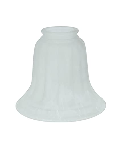 Aspen Creative 23008-4 Transitional Frosted Bell Shape Ceiling Fan Glass Shade.2-1/8"Fitter.Size:5-1/2"D x 4-3/4"H.4Pcs/Pack