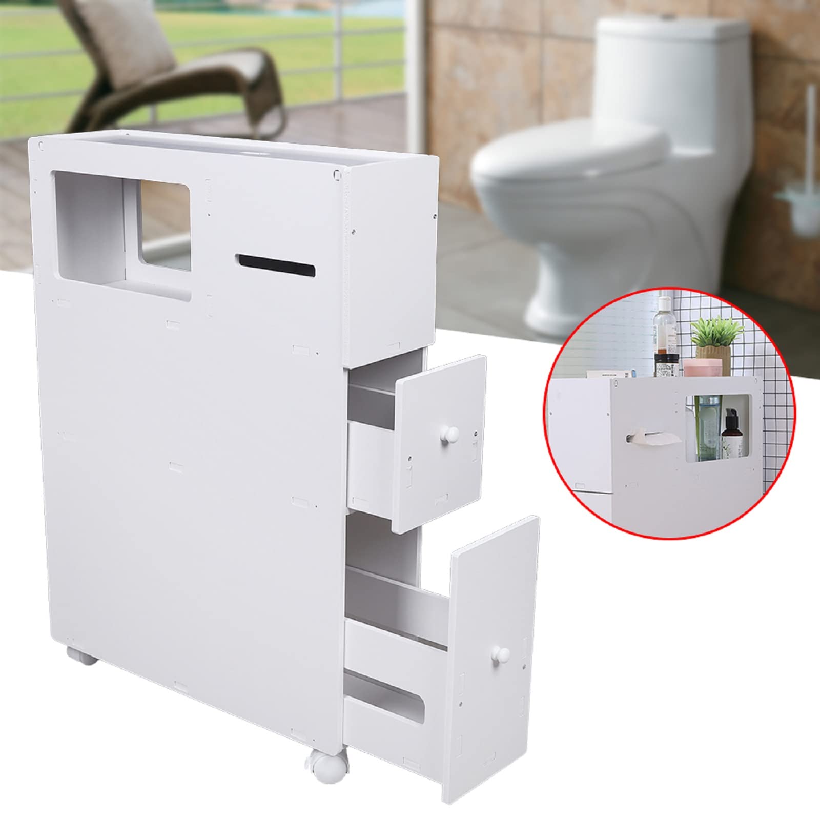 GDAE10 4 Layer Modern Bathroom Floor Shelf Bathroom Floor Cabinet Corner Storage Shelf White Bathroom Shelf Multifunctional Bathroom Storage Rack