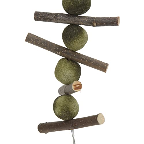 Bunny Chew Toys, Attractive Improve Appetite Healthy Hanging Wood Grass Ball String for Rabbits