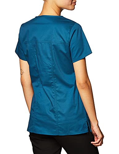 Cherokee Women Scrubs Top Workwear Core Stretch V-Neck 4727, L, Caribbean Blue