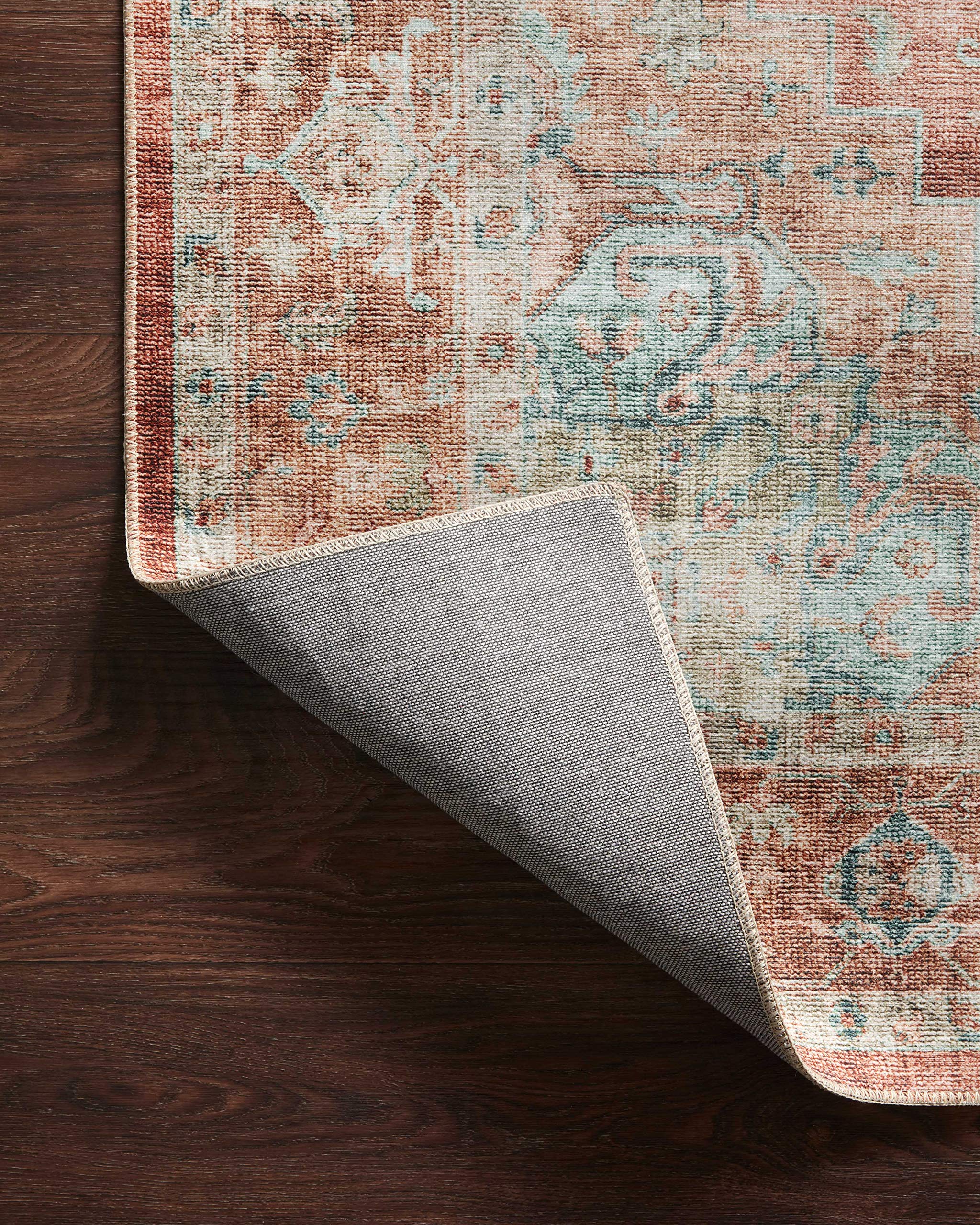 Loloi II Heidi Collection HEI-01 Terracotta/Aqua 6'-0" x 9'-0" Area Rug