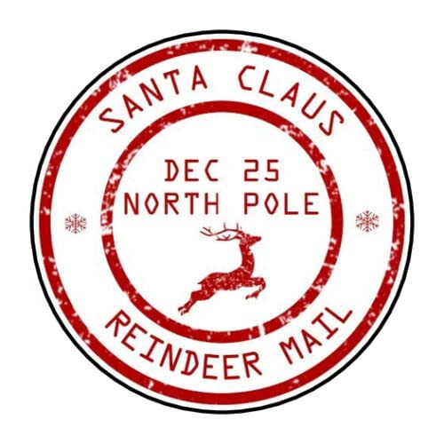 30 pcs Christmas Santa North Pole Round Stickers Envelope Seals Labels Round Tags, Stamps Sticker for Gift Cards, Envelopes, Boxes for Holiday, Birthday, Christmas