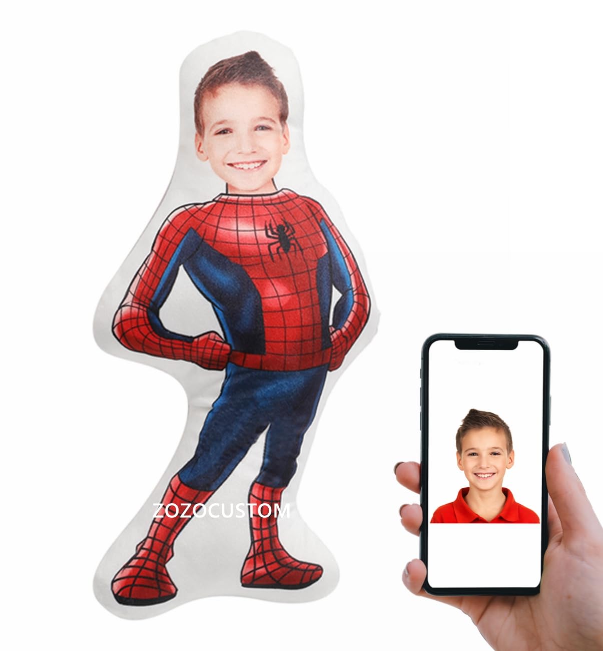 ROYAMS Kids Superhero Pillow Custom Face Pillow with Photo Gifts