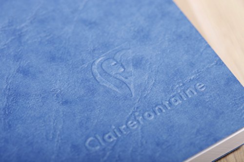 Clairefontaine - Ref 793461C - Age Bag Thread-Bound Notebook (192 Pages) - A5 Size, Lined Rulings, 90gsm Brushed Vellum Paper, Elastic Closure - Black Cover