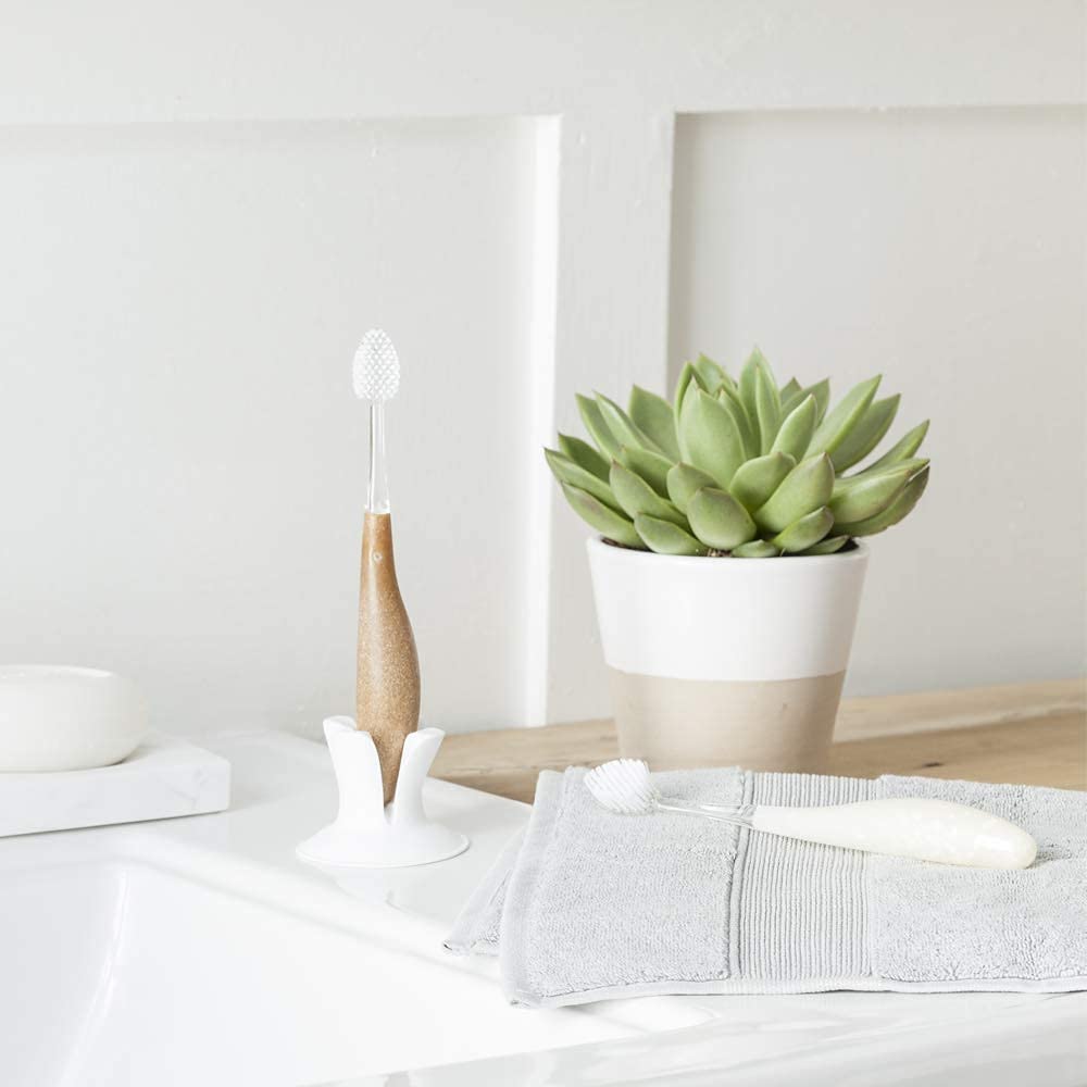RADIUS Toothbrush Source Floss Brush BPA Free & ADA Accepted Improve Gum Health & Reduce Gum Issues - Super Soft - Wood - Pack of 1