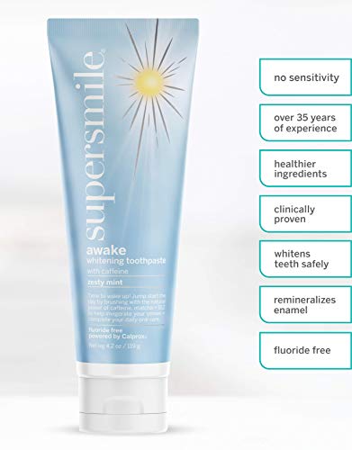 Supersmile Professional Awake Whitening Toothpaste for Your Morning Routine - Clinically Proven to Whiten Teeth Up to 6 Shades (Zesty Mint, 4.2 Oz)