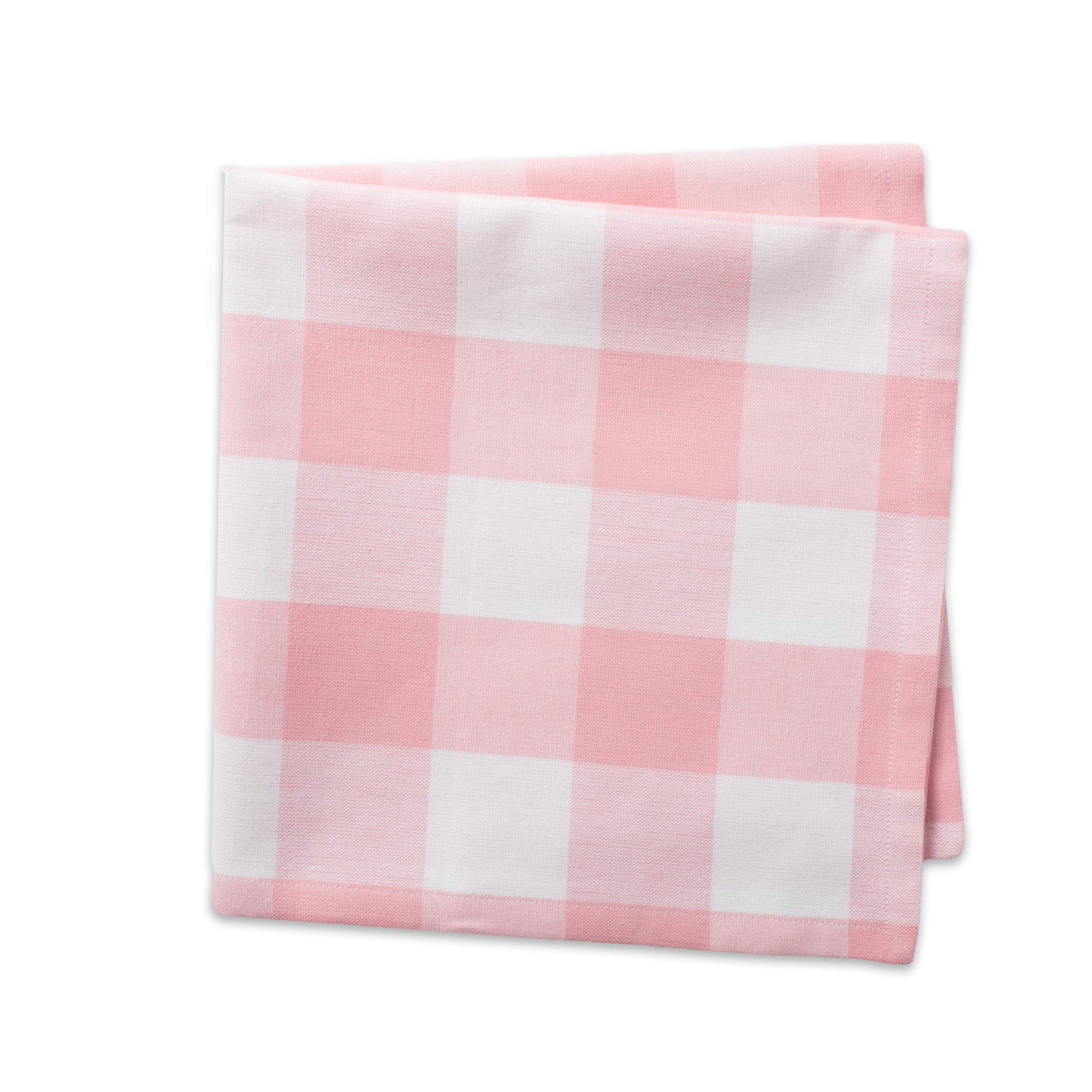 DII Buffalo Check Collection, Classic Farmhouse Tabletop Set, Napkin Set, 20x20, Pink & White, 6 Piece