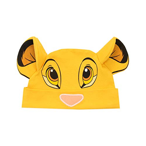 Disney Baby Boys' Lion King Footies and Hat Set Simba Size 0-3M Yellow