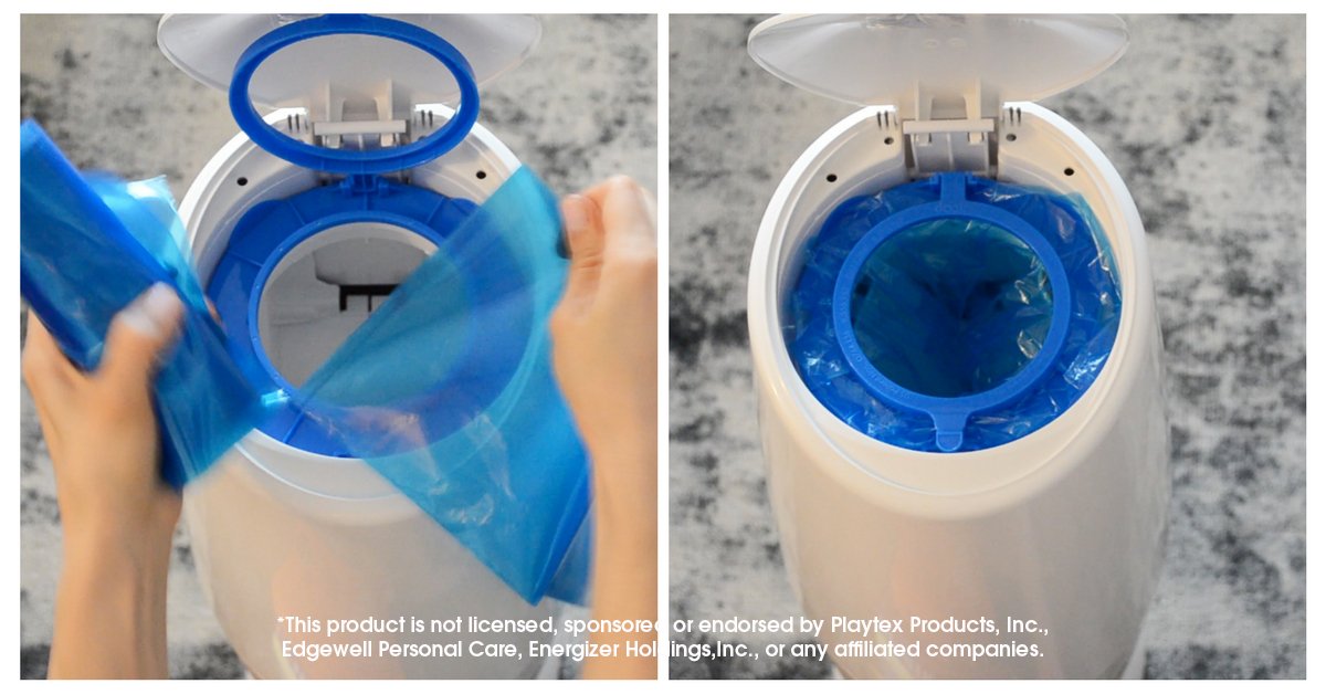 Diaper Pail Bag Refills, Compatible with Diaper Genie, Roll of 25 Bags, Holds up to 1,125 Diapers