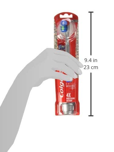 Colgate 360 Optic White Battery-Powered Toothbrush,1 Count (Pack of 2)