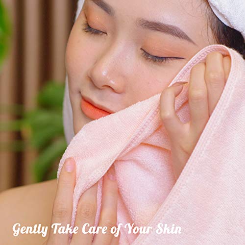 Mother-Earth 6-Pack Bath Washcloths 12"x12" - Soft and Absorbent Face Towels, Quick-Drying Wash Cloths for Sensitive Skin, Premium Quality for Daily Use (Blue-Pink)