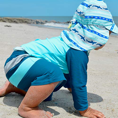 i play. by green sprouts baby-boys Trunks with Built-in Reusable Swim Diaper,Navy/Aqua,4T