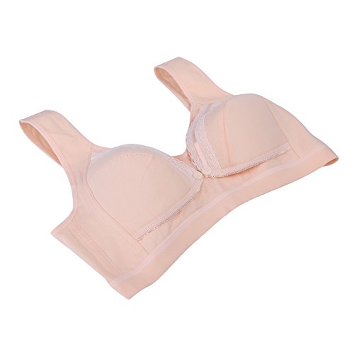AYNEFY Nursing Bra Lightly Padded Cotton Nursing Breast Feeding Prevent Sagging Pregnant(M(34=75)-Beige)