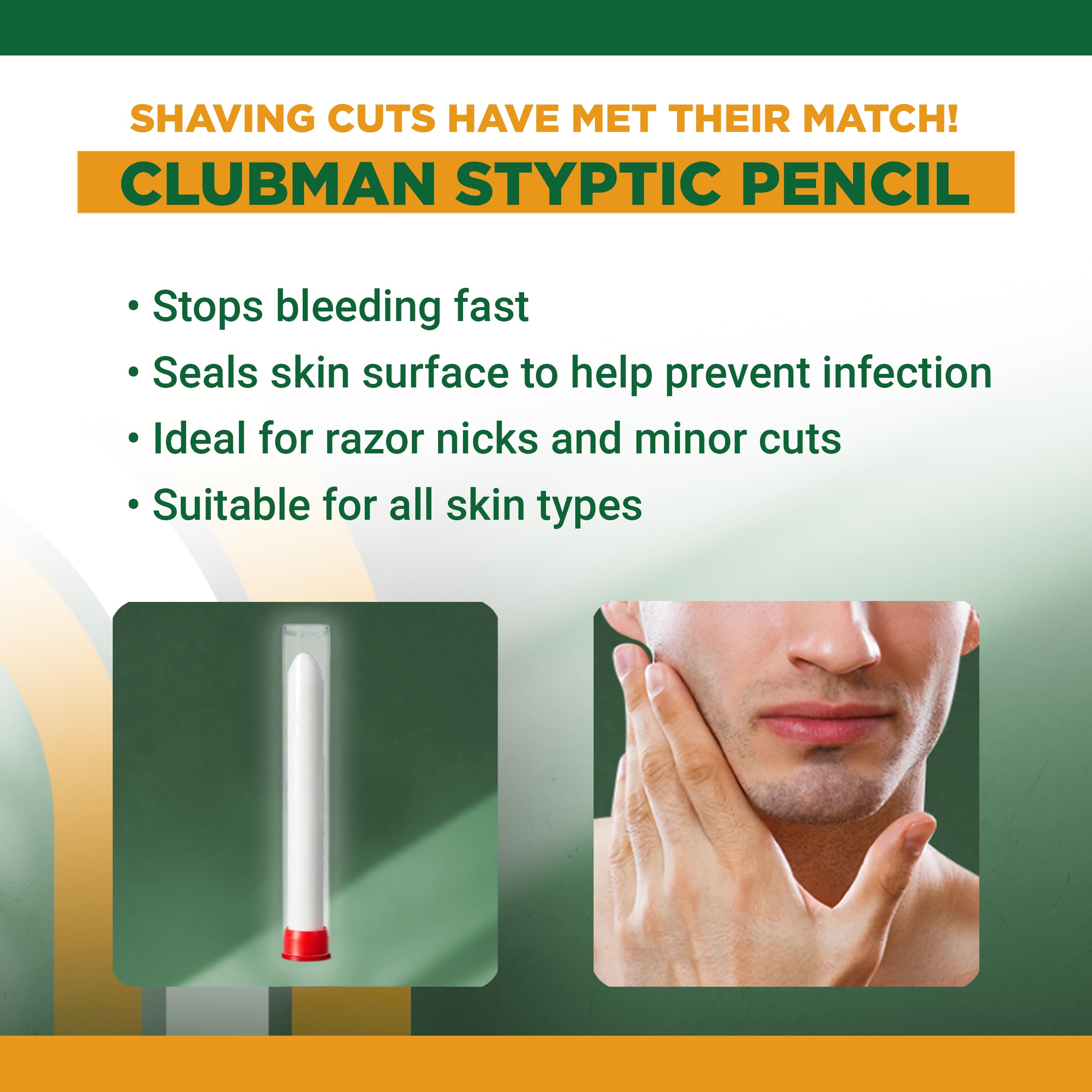 Clubman Pinaud Travel Size Styptic Pencil, Quick Nick & Cut Healing for Shaving, 0.33 Oz (Pack of 6)