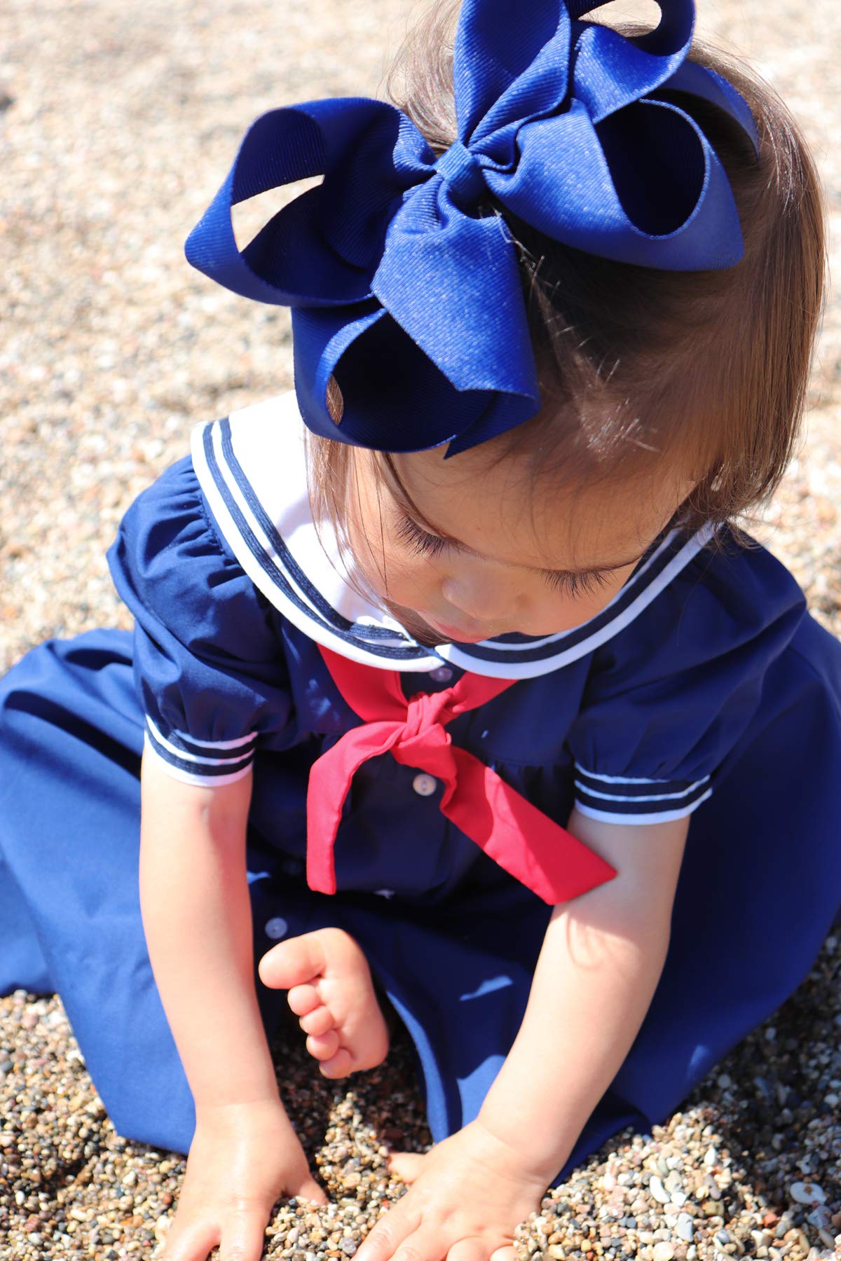Petit Ami Toddler Girls' Nautical Dress with Collar, 2T, Navy
