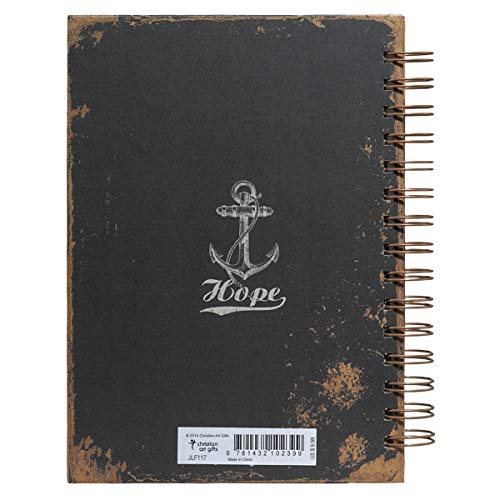 Christian Art Gifts Large Hardcover Notebook/Journal | Hope As An Anchor β Hebrews 6:19 Bible Verse | Vintage Inspirational Wire Bound Spiral Notebook w/192 Lined Pages, 6β x 8.25β