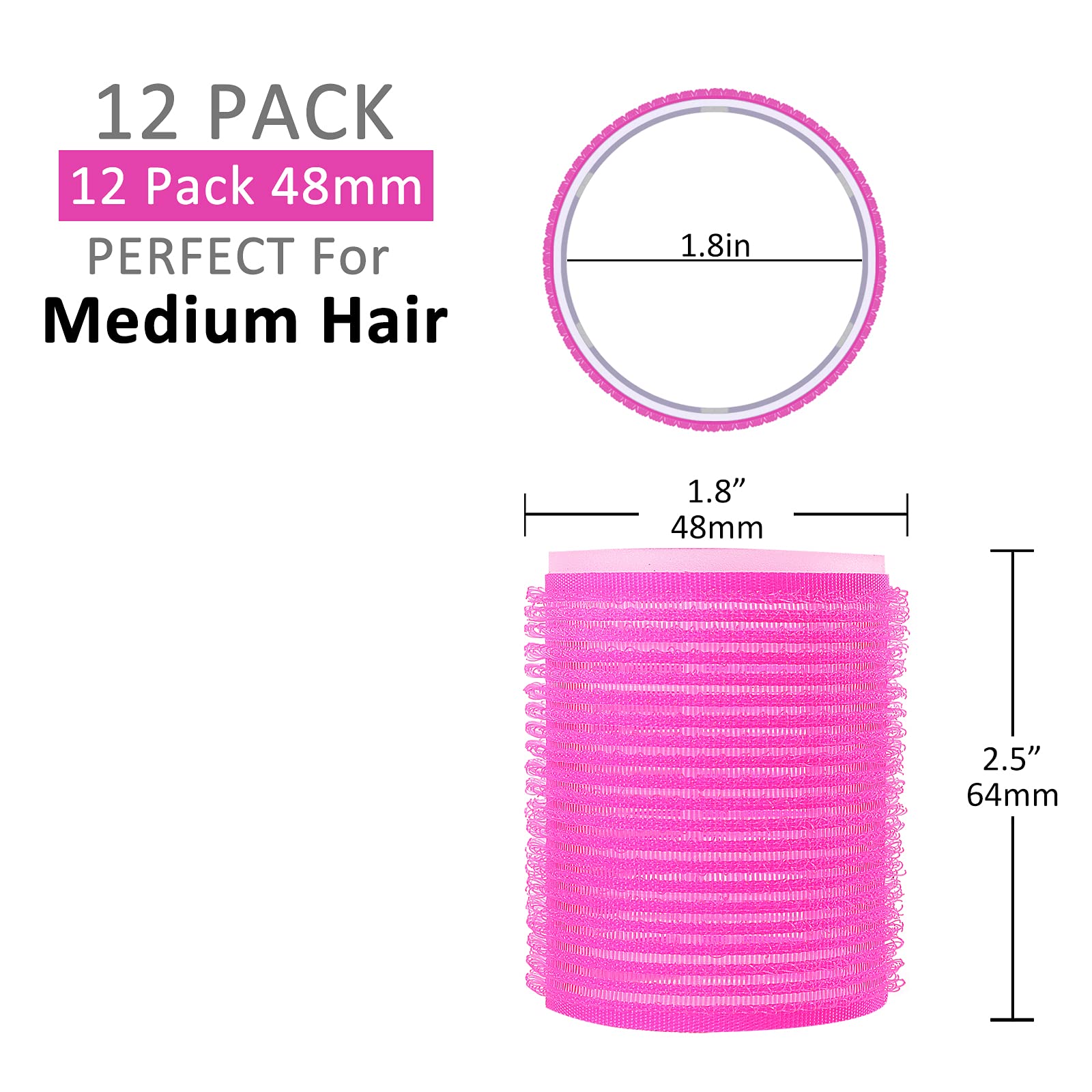 Jumbo Size Hair Roller sets, Self Grip, Salon Hair Dressing Curlers, Hair Curlers, 2 size 24 packs