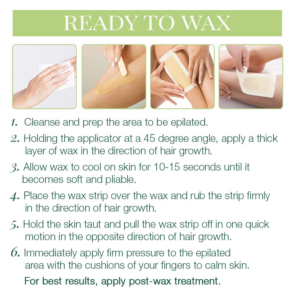 Clean + Easy Sensitive Microwave Kit for Face & Body, All-in-One Waxing Essentials for Full Body Hair Removal Treatment, Soft Wax, Easy to Prepare, Convenient to Use, Safe for Delicate Skin, 10-Pc