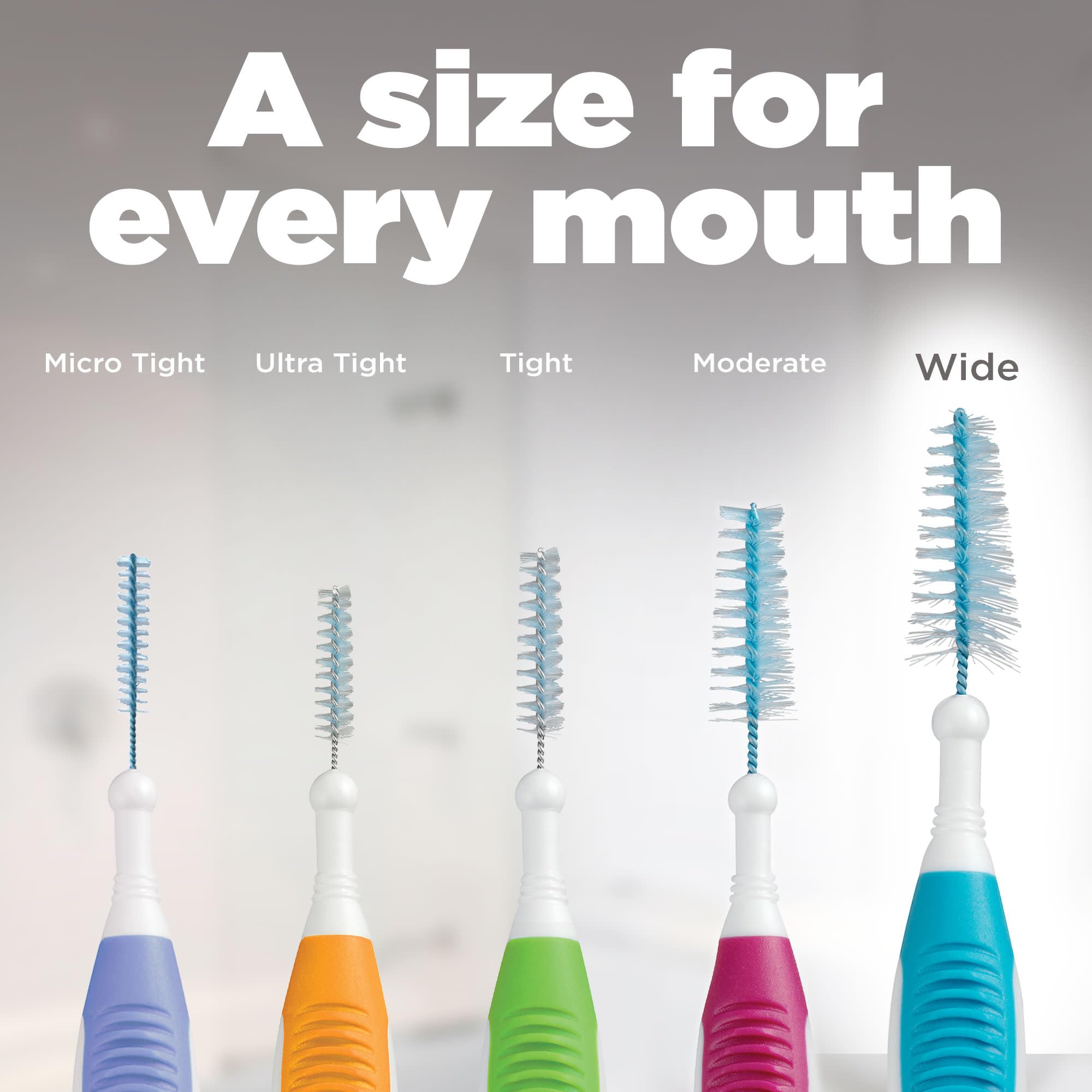 GUM Proxabrush Go-Betweens - Wide - Interdental Brushes - Soft Bristled Dental Picks for Plaque Removal & Gum Health - Safe for Braces & Dental Devices, 10ct