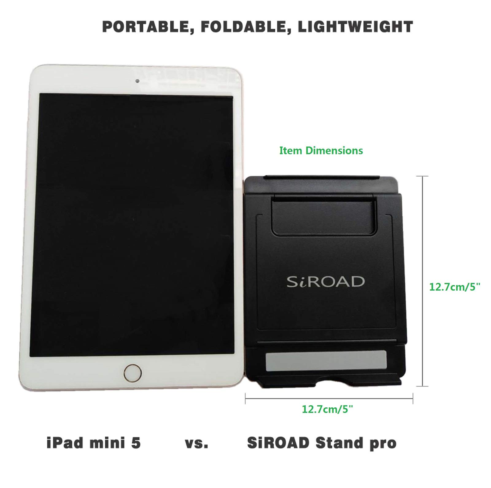 Foldable Portable and Angle Adjustable Phone Tablet Stand Holder for Desktop,Compatible with iPhone 15 14 13 12 11 iPad Pro Air Mini Kindle Galaxy Google PIXL (Large Size)