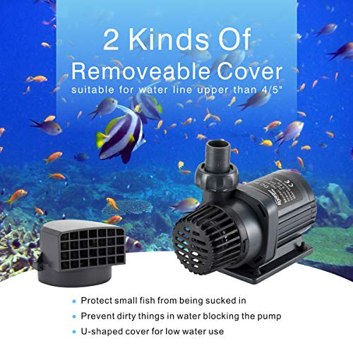 hygger 800GPH Quiet Submersible and External 24V Water Pump, with Controller (30%-100% Settings), Powerful Return Pump for Fish Tanks, Aquariums, Ponds, Fountains, Sump, Hydroponics (25W, 9.8ft)