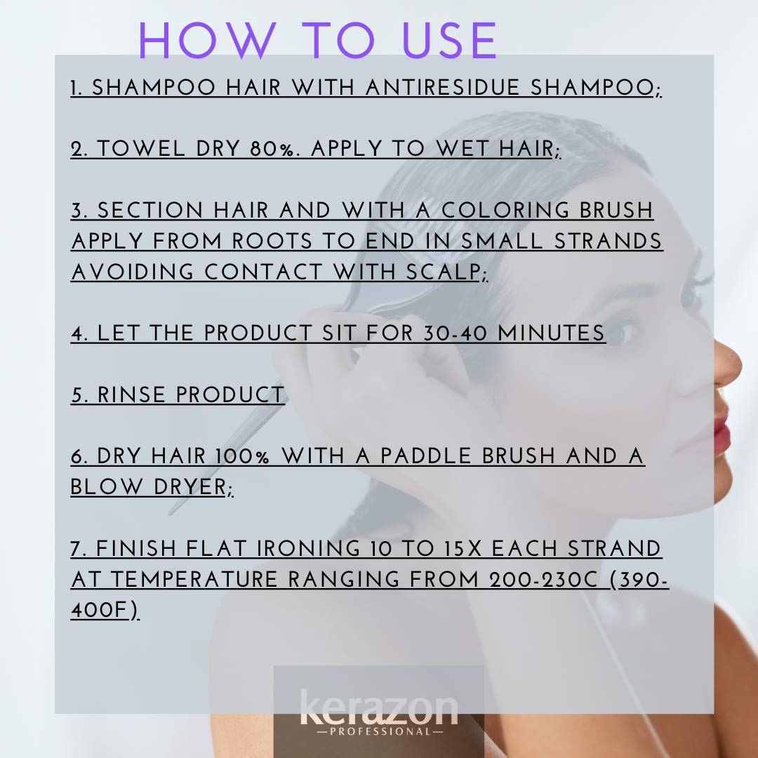 KERAZON Blonde Brazilian Hair BTX Treatment Purple Mask Platinum Effect & Silver Hair Providing Smoothing, Deep Hydration, Anti-Brass, Shine, Softness, Volume & Frizz Control
