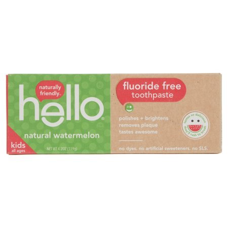 Hello Oral Care Kids Fluoride Free Toothpaste Natural Watermelon 4.2 Oz (Pack of 3)