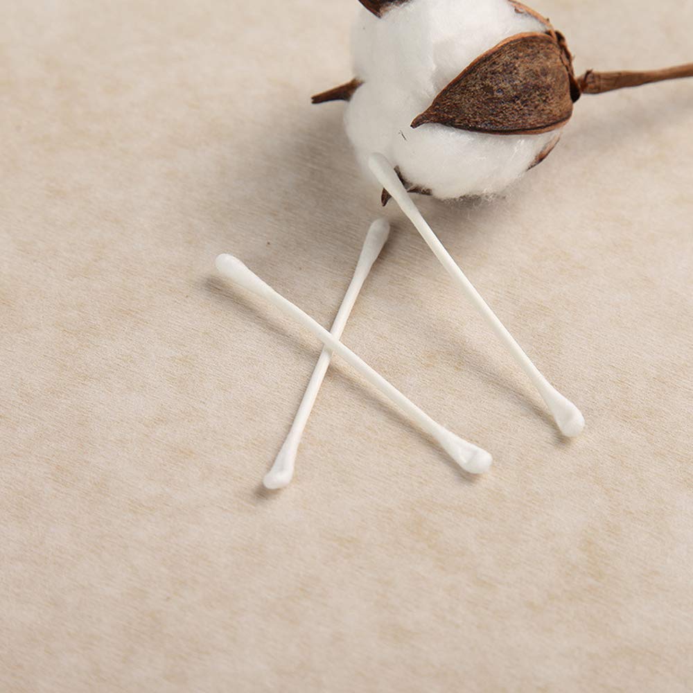 PandaHome, Ear Wax Removal Cotton Swabs, Pets or Babies or Adults Ear Pick Cleaner Tool Small Q Tips, Double Precision Tips with Paper Stick (250 ct with Ear Spoon)