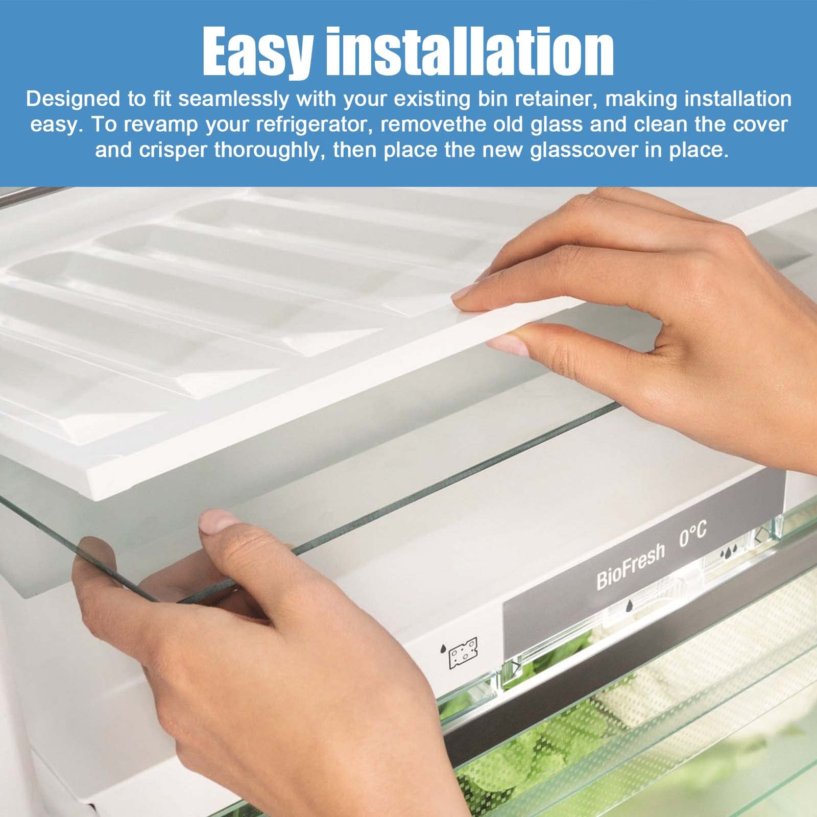 240350608 Refrigerator Glass Replacement,Glass Shelf Insert,Crisper Glass Replacement Compatible with Frigidaire Kenmore, White-Westinghouse, Crosley Glass Shelf Replacement AP2115928-24" x 15.5"