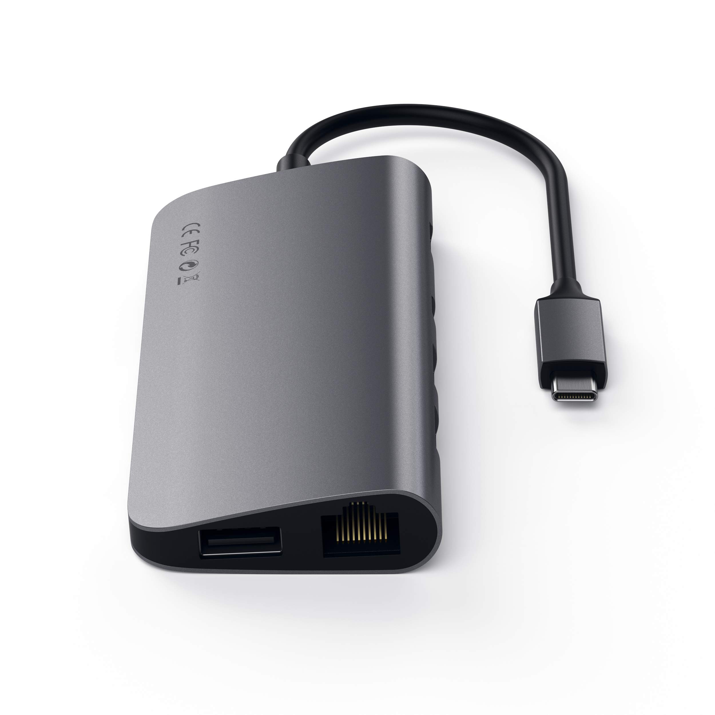 Satechi Type-C Multimedia Adapter with 4K HDMI, Mini DP, USB-C PD, Gigabit Ethernet, USB 3.0, Micro/SD Card Slots - for M2/ M1 MacBook Pro, M2/ M1 MacBook Air (Space Gray)