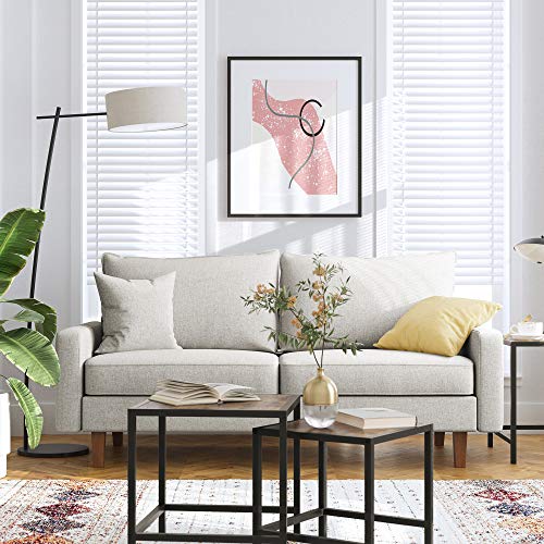 VASAGLE Comfortable Sofa, Couch with Solid Wood Frame and Breathable Linen Fabric, for Guest Room, Teenager's Room, and Small Apartment, 70.1 x 33.3 x 32.7 Inches, Beige