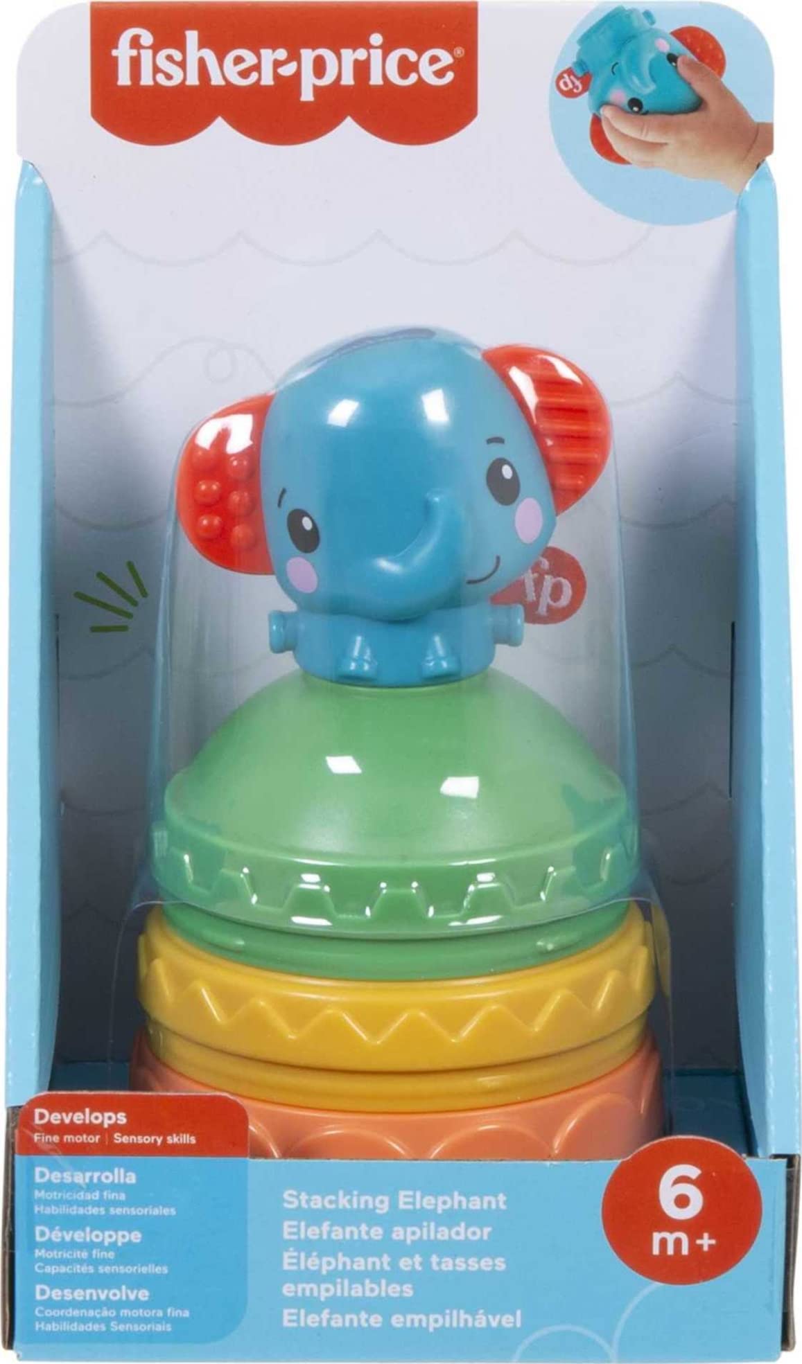 Fisher-Price Stacking Elephant, Infant Stacker Activity Toy For Baby Ages 6 Months And Older