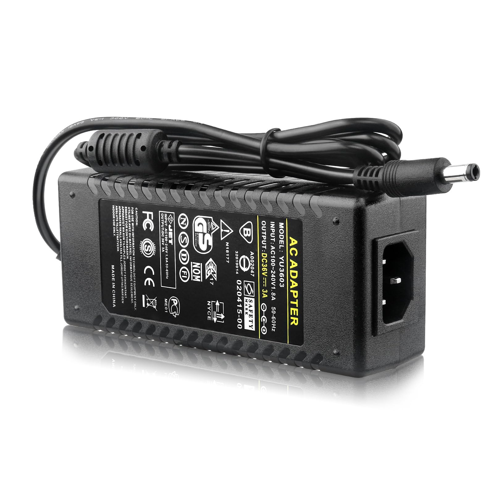 LeTaoXing 36V 3A Power Supply Adapter AC 100V~240V to DC 36 Volt Converter 108W 3amp 36 Vdc 36V/3A Transformer 5.5x2.5mm Plug for Engraver Printer Electric Drill LED Strip Light Water Pump