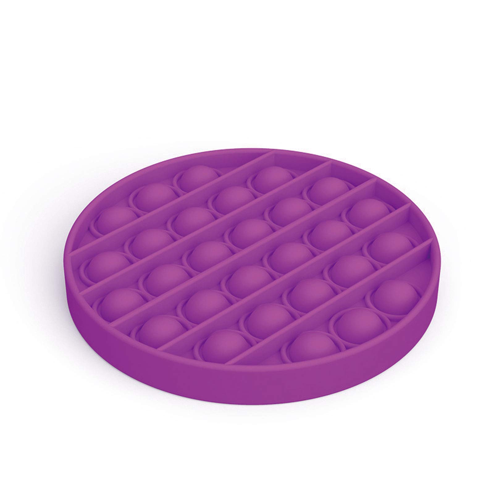 HHK Push Pop Bubble Sensory Fidget Toy, Silicone Squeeze Stress Reliever, Help Restore Emotions Round Purple