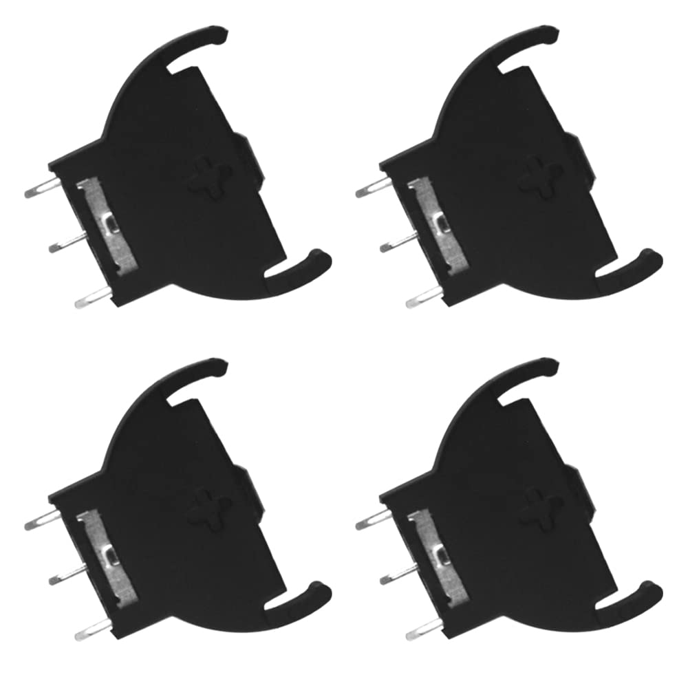 WMYCONGCONG 50 PCS CR2032 Vertical Button Cell Battery Sockets Holder Case Plastic Shell Type, Black