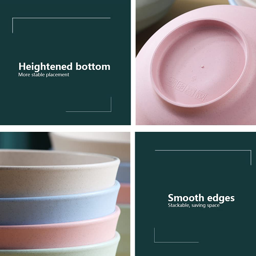 60 OZ Unbreakable Bowl Sets, 4 Pack Durable Large Bowls, Lightweight Dinnerware for Dinner Dessert, Fruit, Salad,Noodle, Cereal, Kitchen Soup Bowls (20CM 4 Beige)